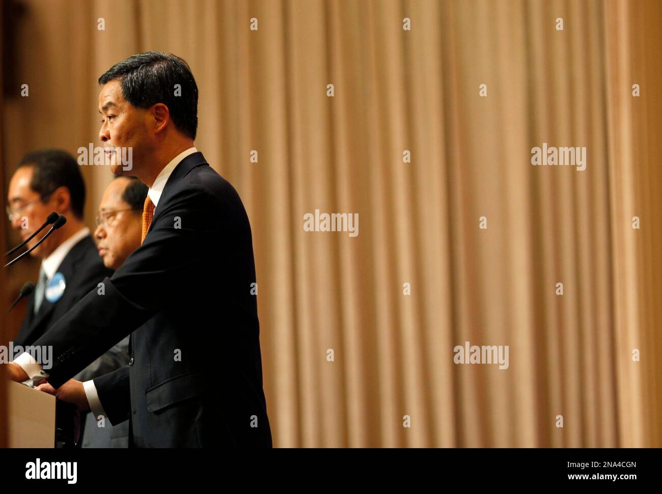 Three candidates for the upcoming chief executive election, from right ...