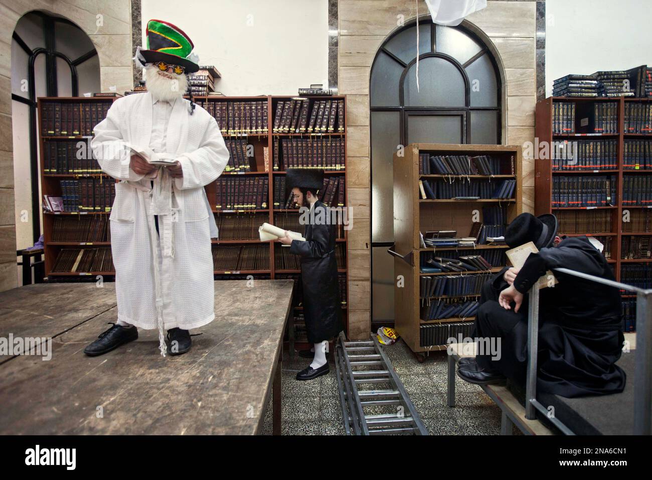 Ultra-Orthodox Jews men and children, some dressed in traditional ...