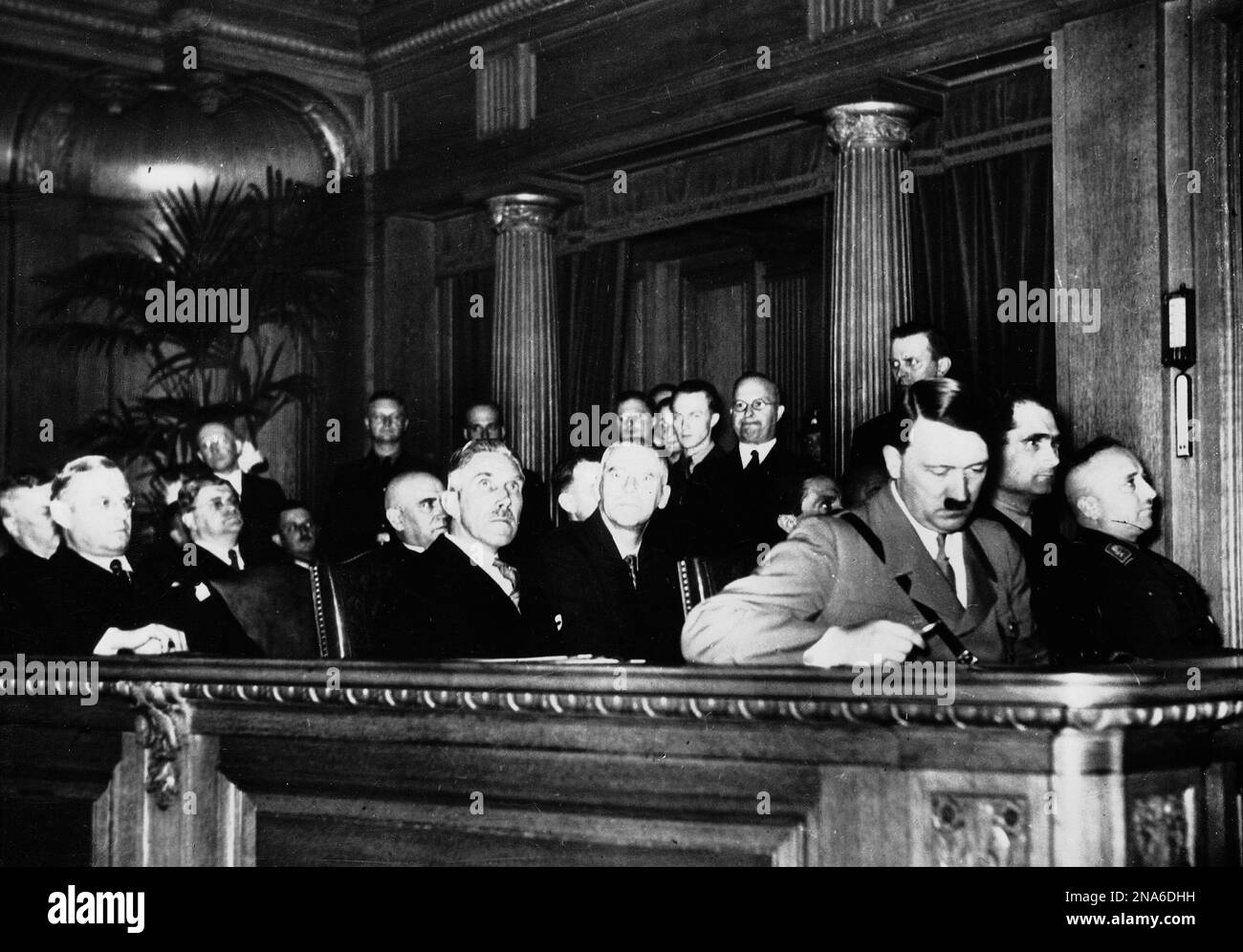 Chancellor Adolf Hitler, with other leaders in the Nazi government ...