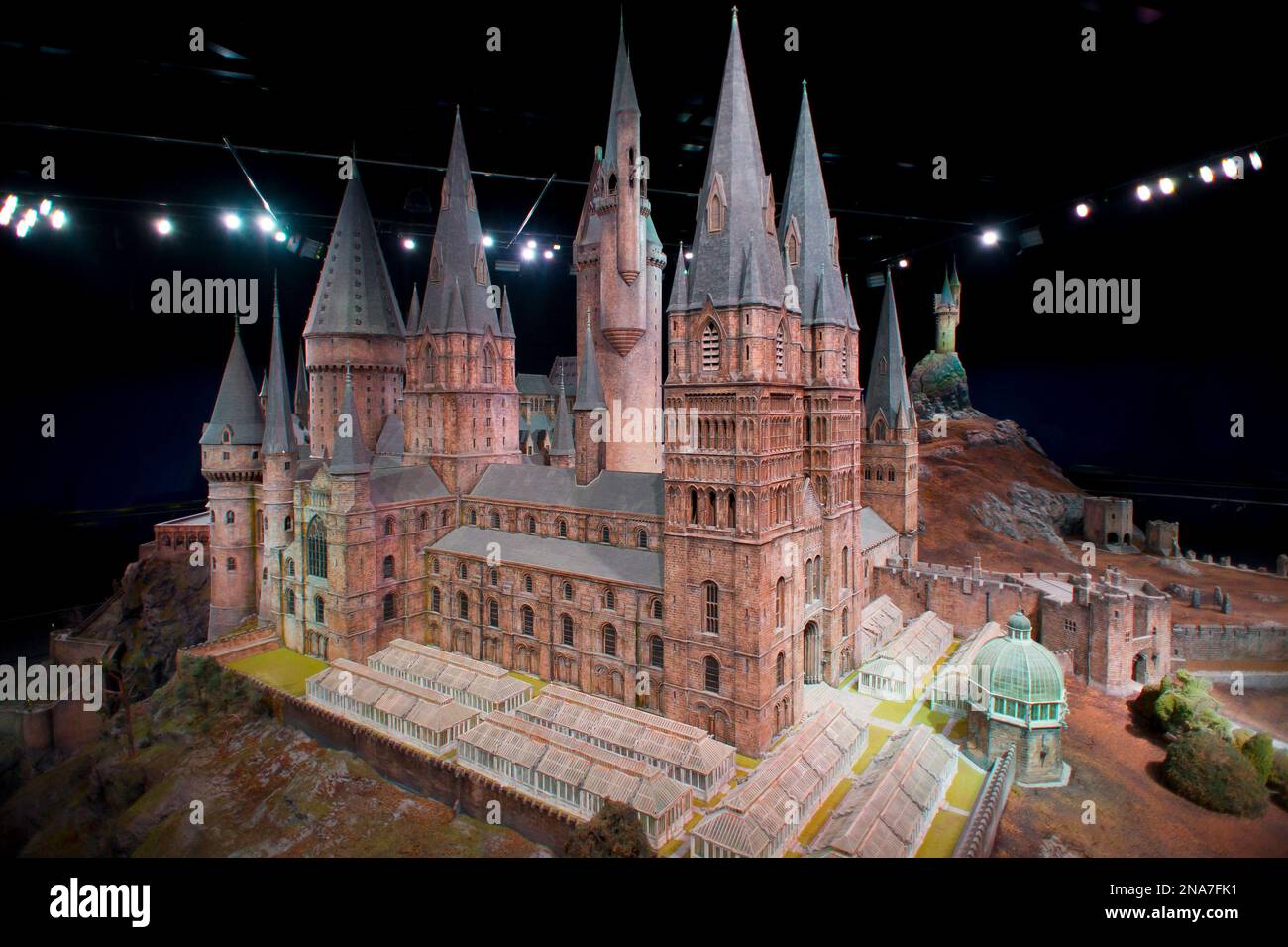 A model of Hogwarts castle from the Harry Potter film series is ...