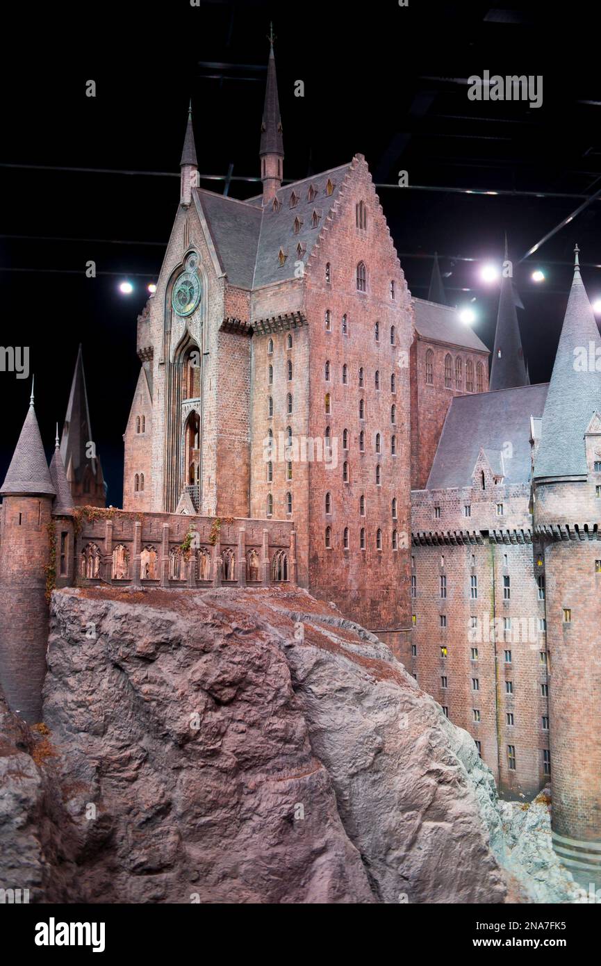 A model of Hogwarts castle from the Harry Potter film series is ...