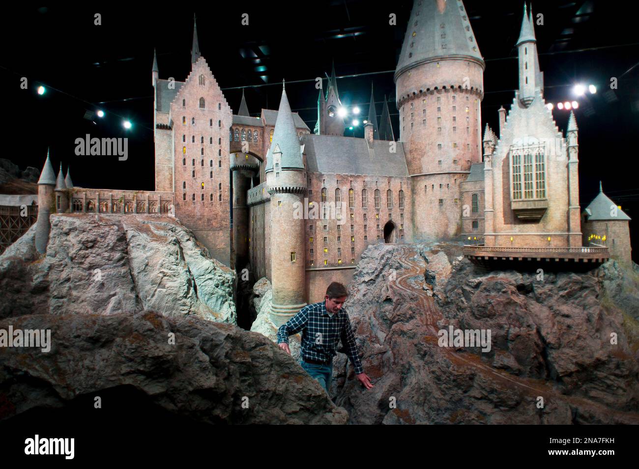 Jose Granell, model supervisor, unveils a model of Hogwarts castle at ...