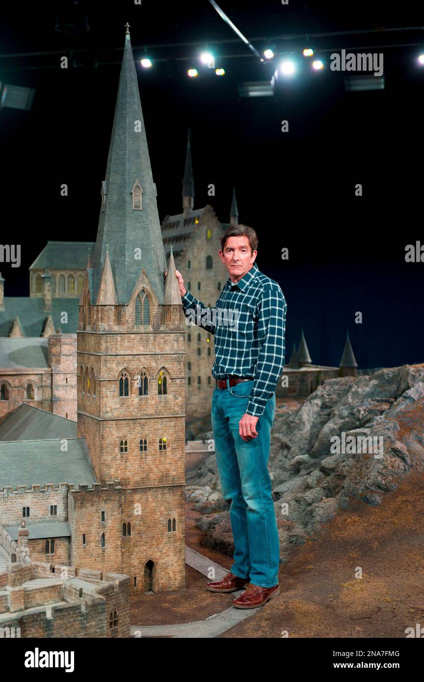 Jose Granell, model supervisor, unveiles a model of Hogwarts castle at ...