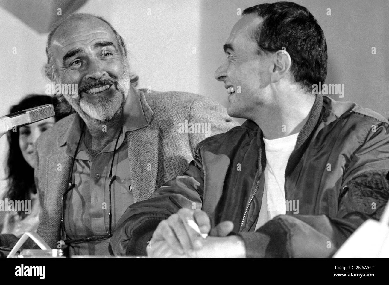 Scottish actor Sean Connery and German producer Bernd Eichinger, right ...