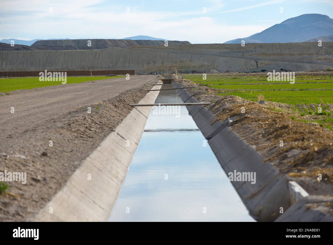 In this Oct. 26, 2009 file photo, irrigation ditches and crop fields ...