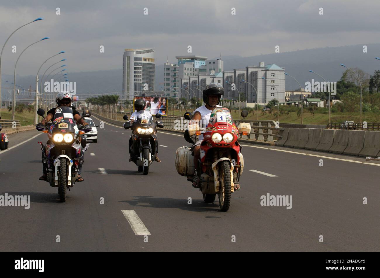 Angolan fans who drove from Angola to Equatorial Guinea for the African ...