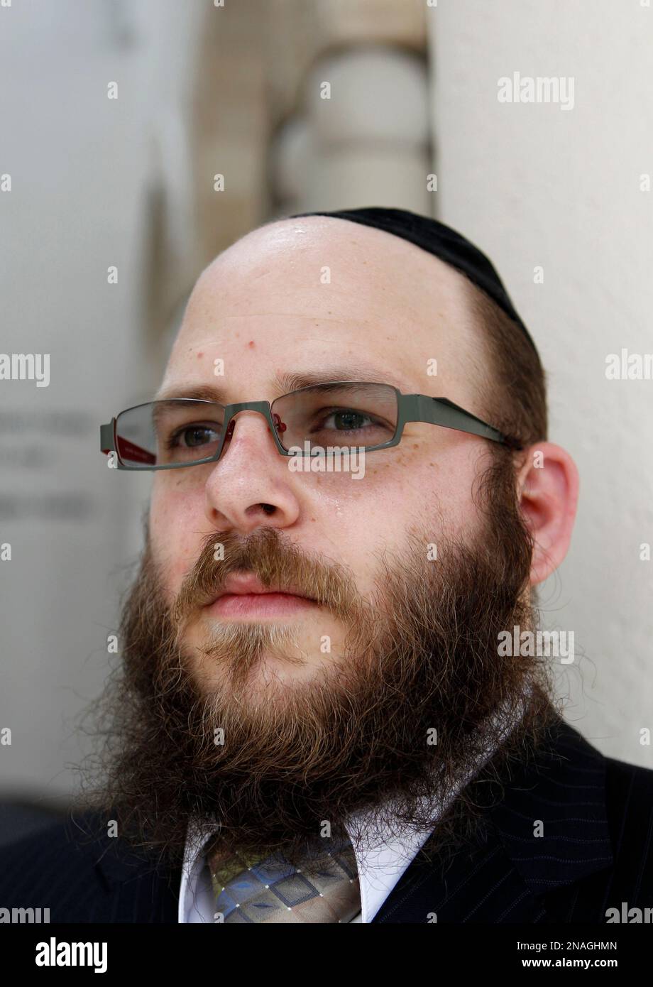 Rabbi Menachem Stern of Brooklyn, N.Y., stands outside of the Shul ...