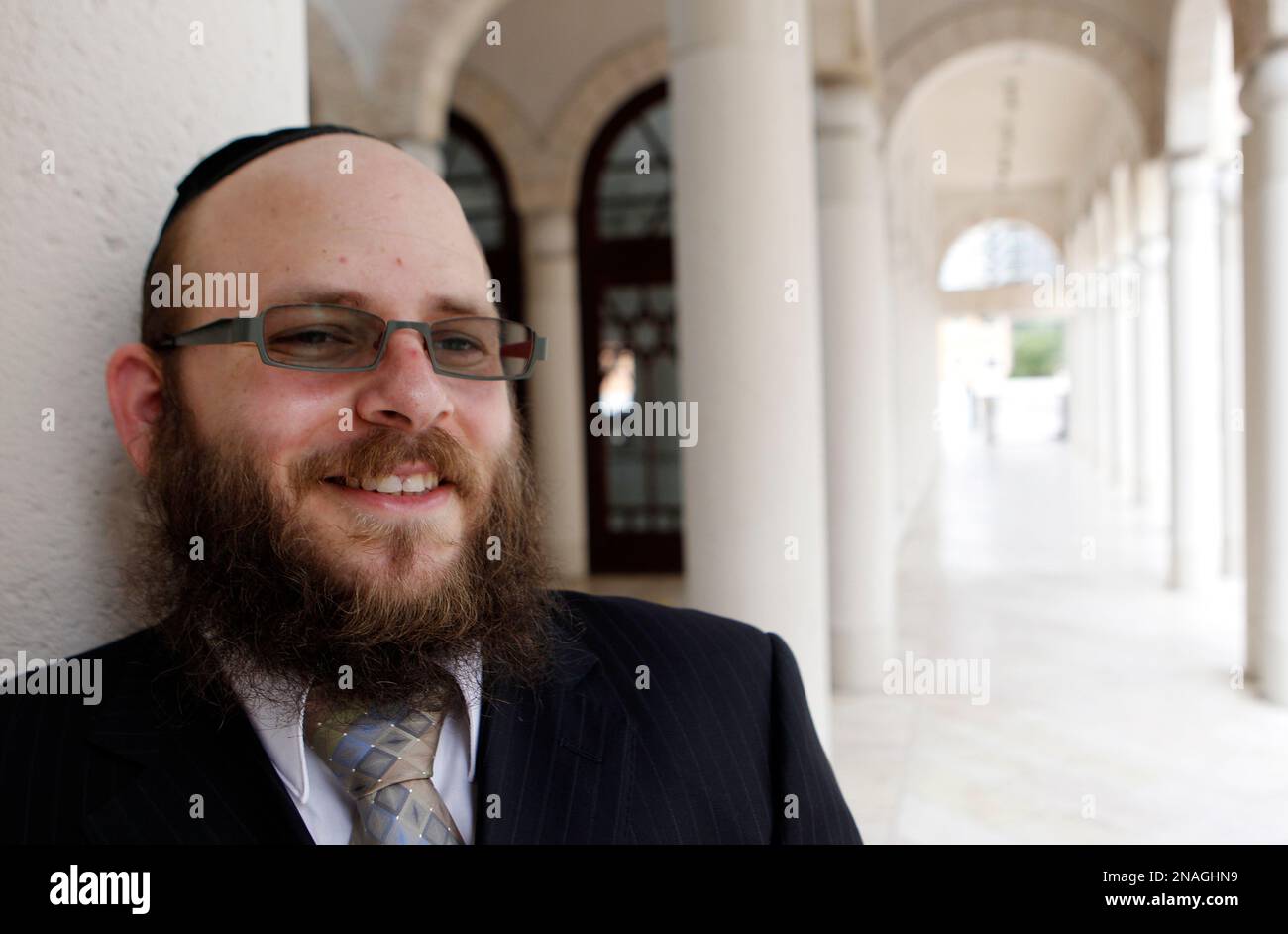 Rabbi Menachem Stern of Brooklyn, N.Y., stands outside of the Shul ...