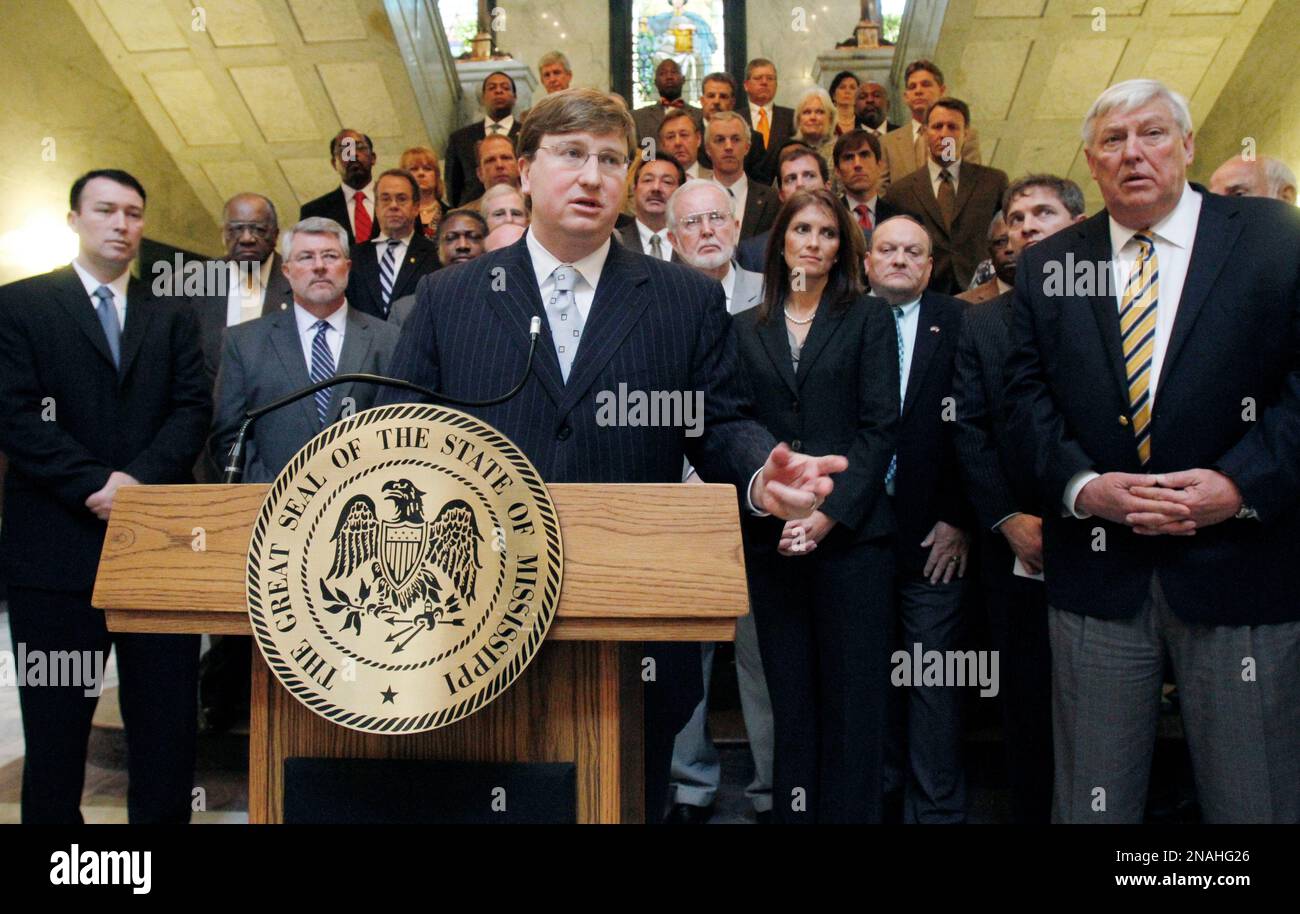 Lt. Gov. Tate Reeves, flanked by newly appointed Senate Committees ...