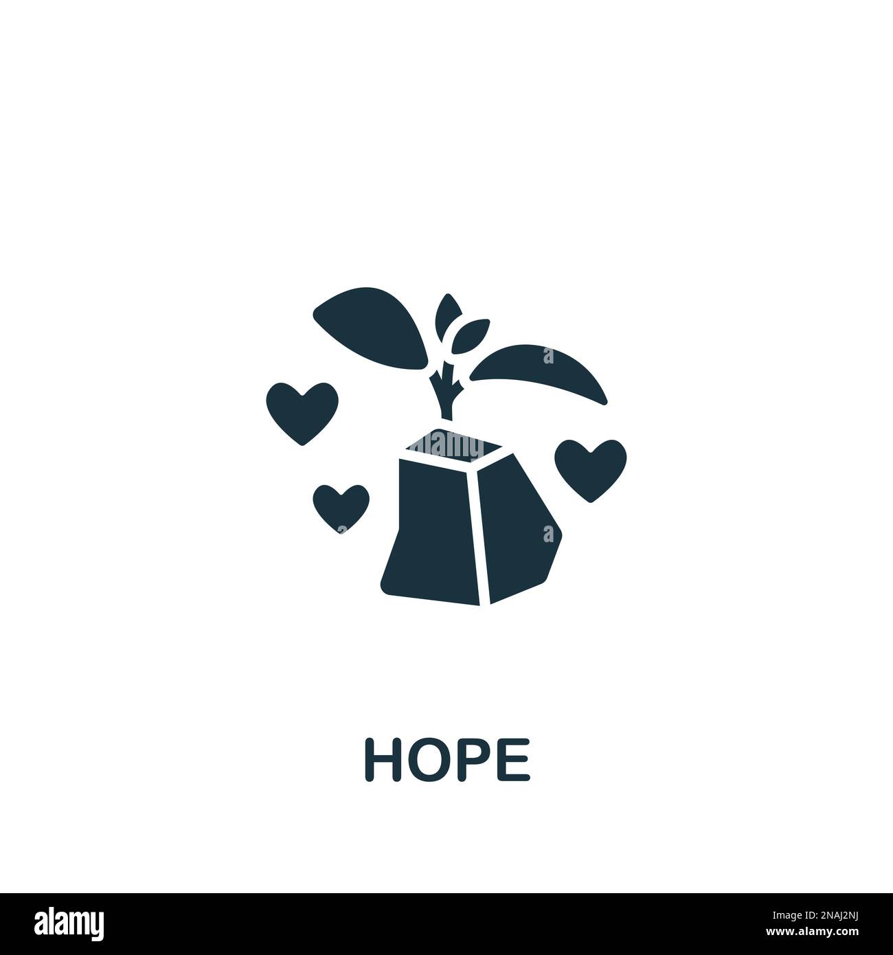 Hope-Symbol. Einfarbiges einfaches Schild aus der Spendensammlung. Hope ...