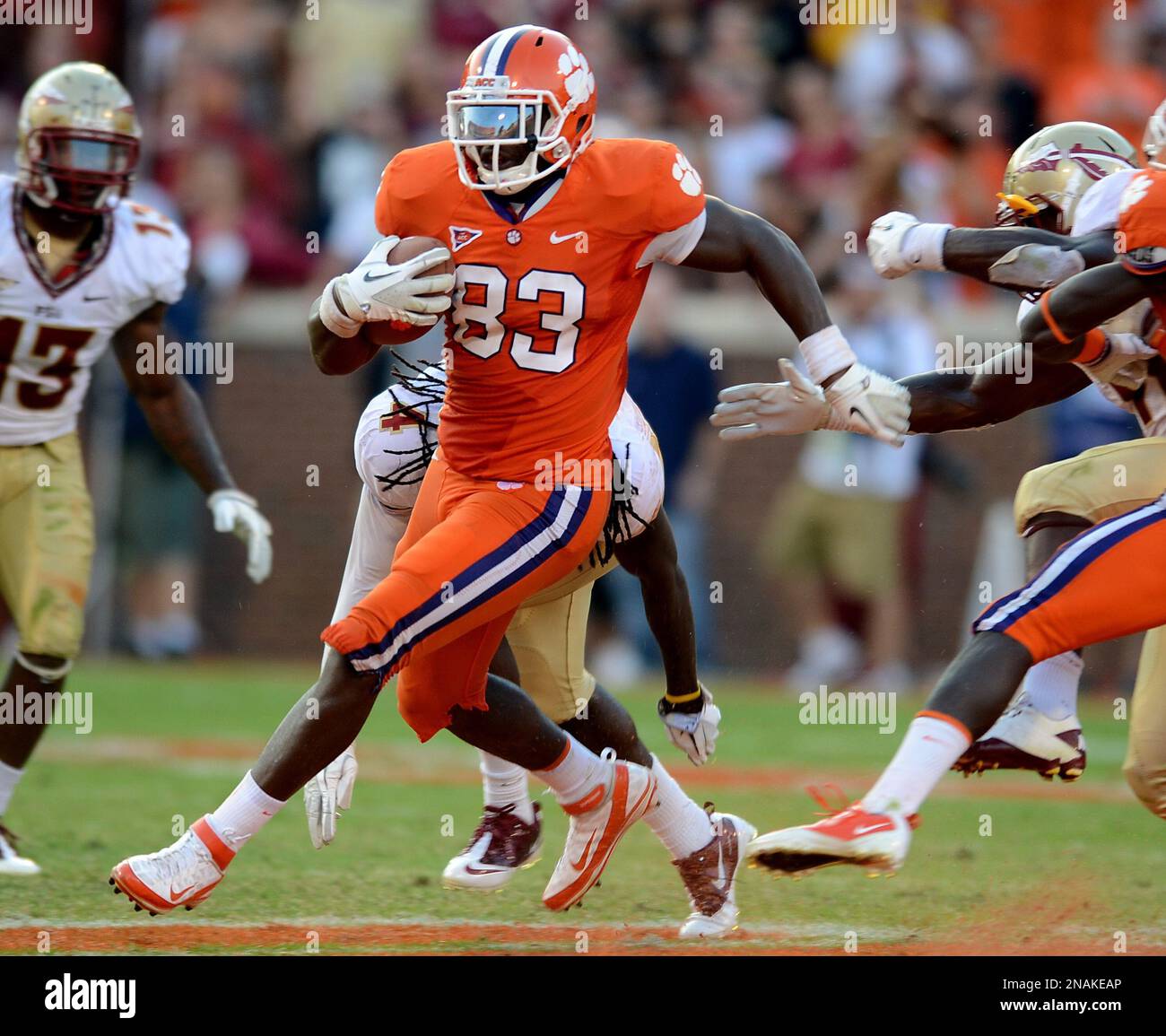 FILE - In this Sept. 24, 2011, file photo, Clemson tight end Dwayne ...
