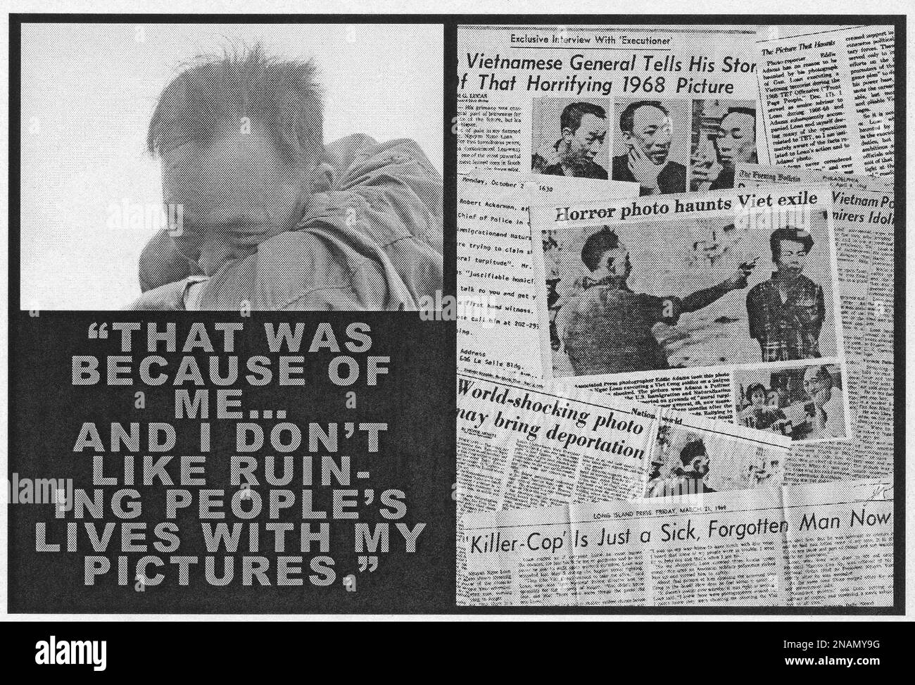 Photograph of newspaper clippings of General Nguyen Ngoc Loan, South Vietnamese police chief who ...