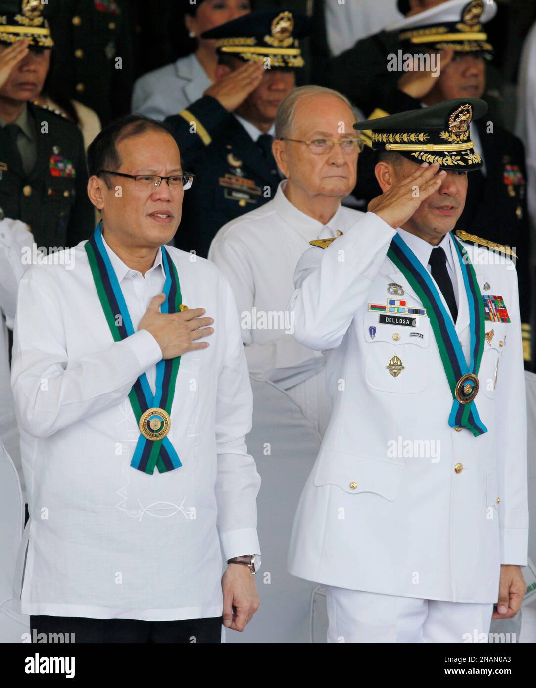 Philippine President Benigno Aquino III, left, new Philippine Armed Forces Chief Lt. Gen. Jessie ...