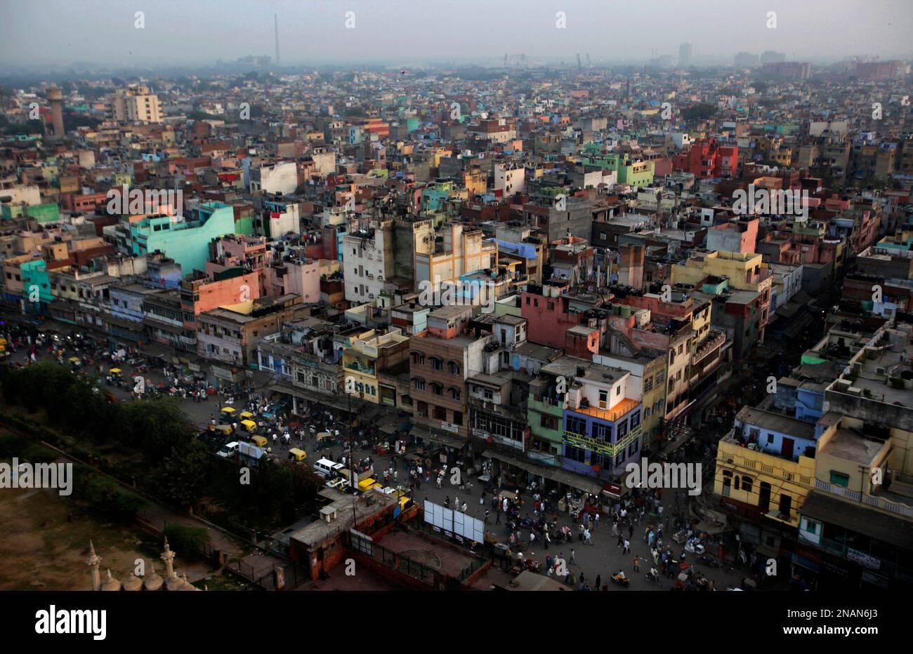 In this Thursday, Dec. 8, 2011 photo, a bird's eye view of congested ...