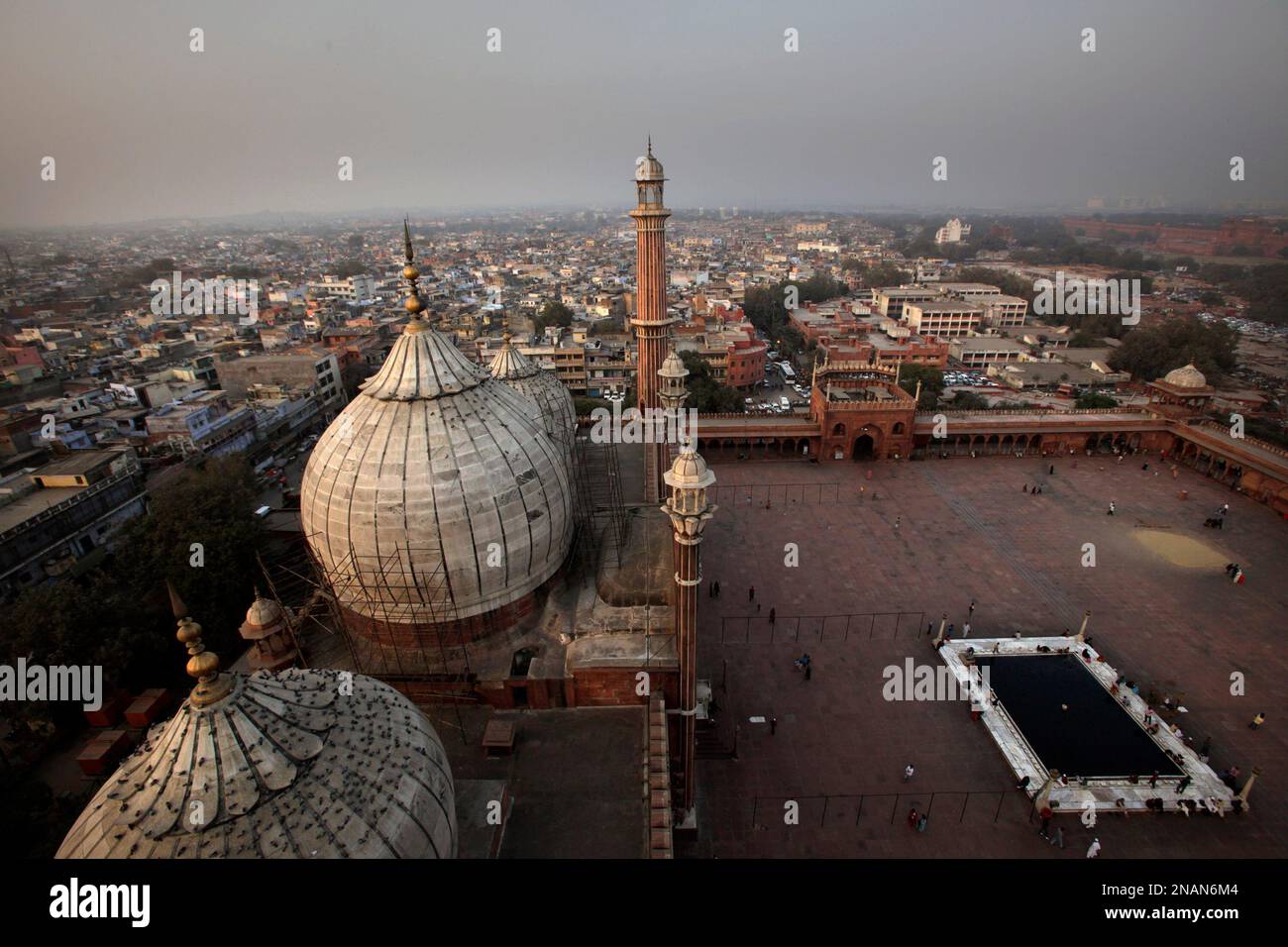In this Thursday, Dec. 8, 2011 photo, a bird's eye view of Red Fort and ...