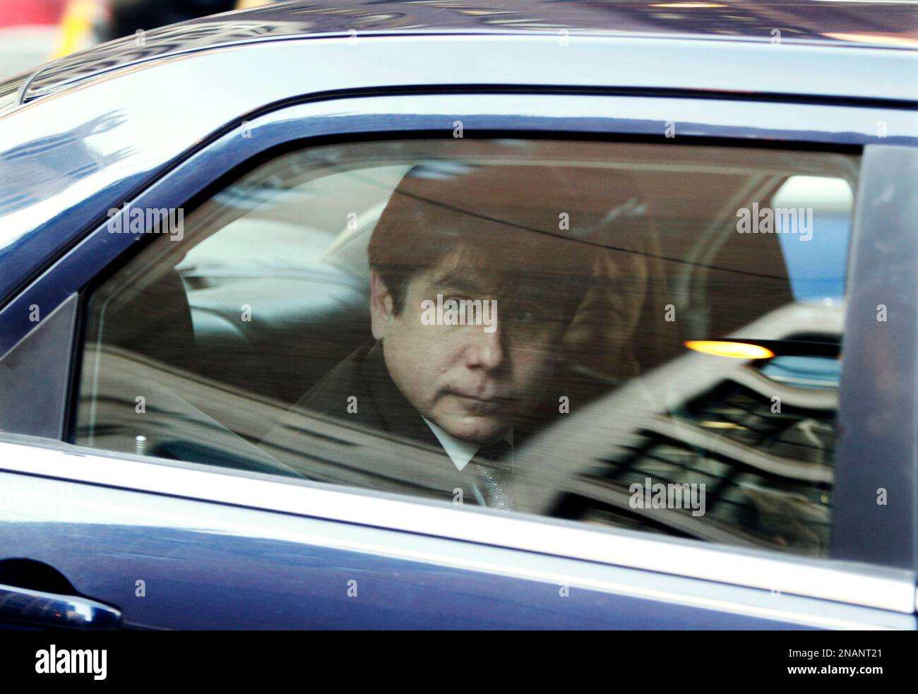 Former Illinois Gov. Rod Blagojevich arrives by car with his wife Patti ...