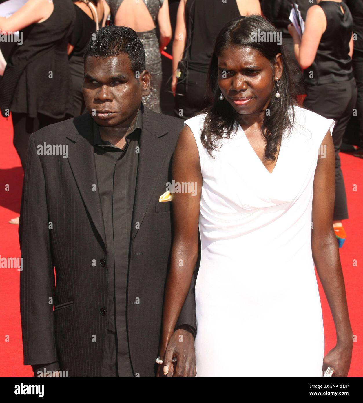 Aboriginal singer Geoffrey Gurrumul Yunupingu, left, arrives for the ...