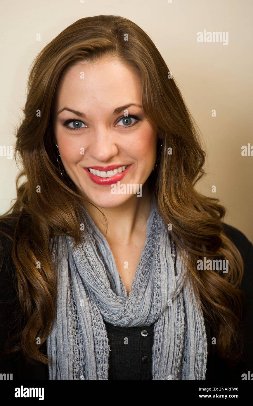 Laura Osnes poses for a portrait in her dressing room at the Gerald ...