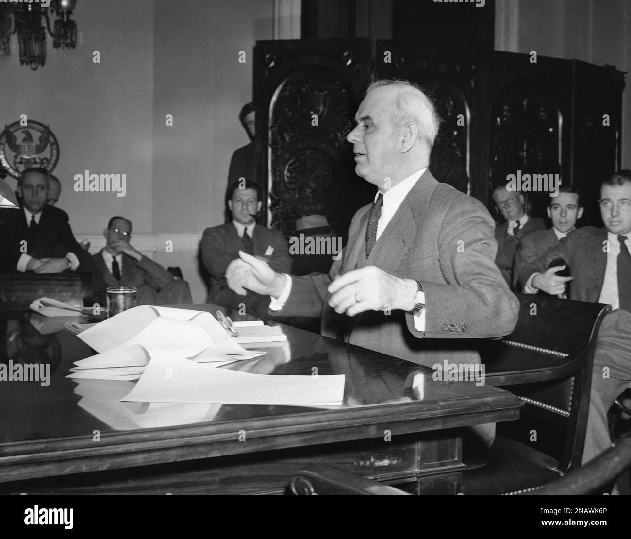 Philip Murray, president of the CIO, testifying before the House Naval ...