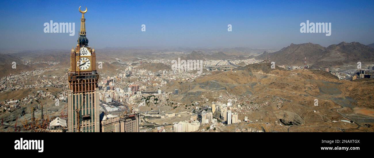 This aerial image made from a helicopter shows the four-faced clock ...