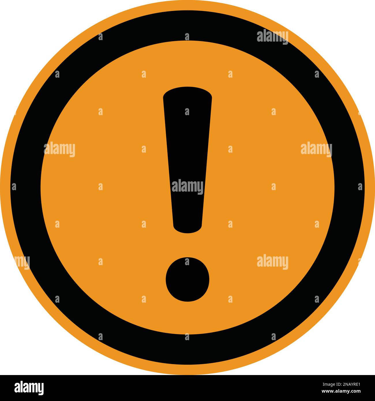 Rundes gelbes Warnsymbol. Achtung Achtung Achtung Gefahrenzeichen ...