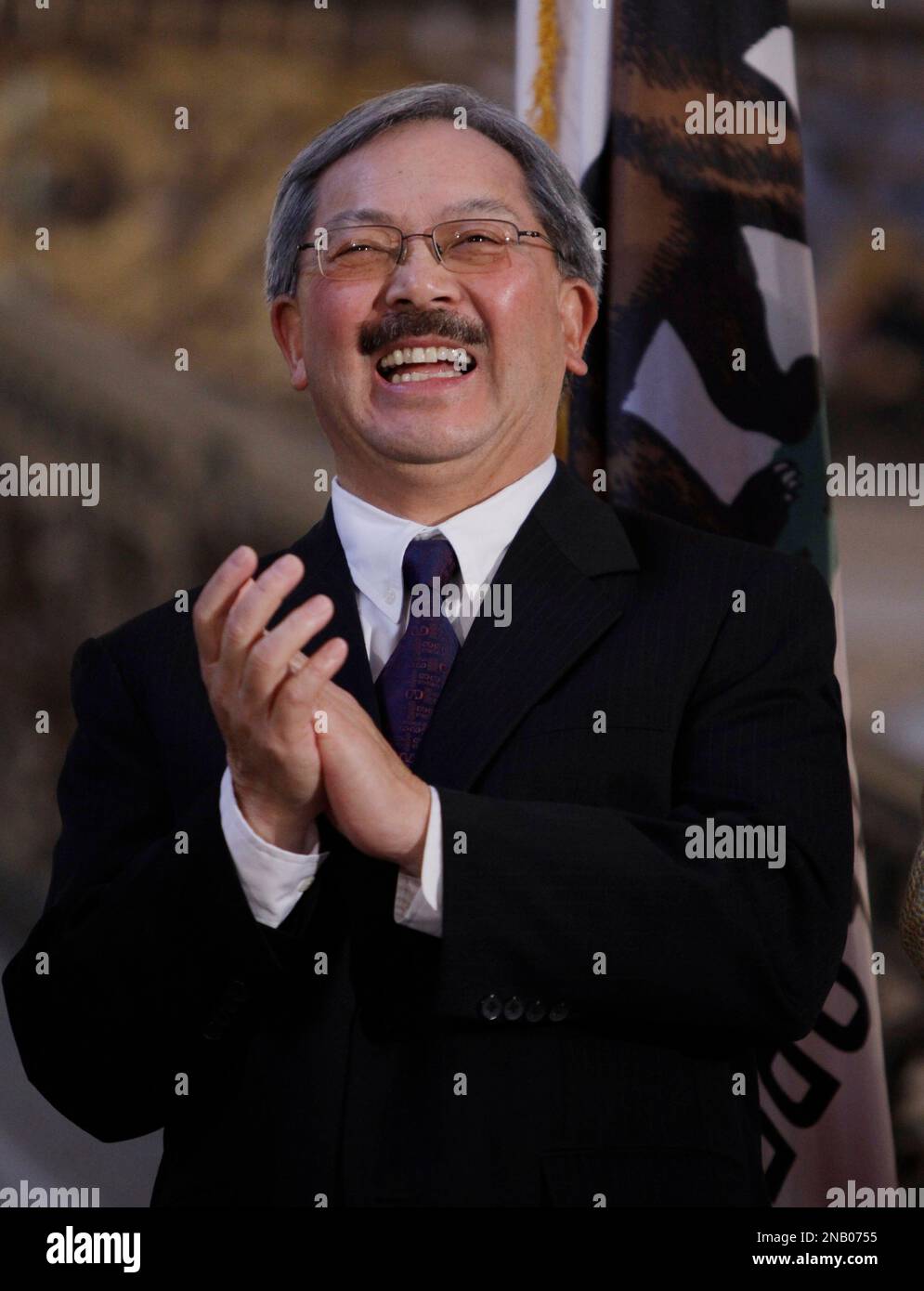 FILE - In this Jan. 11, 2011 file photo, Edwin Lee is seen after being ...