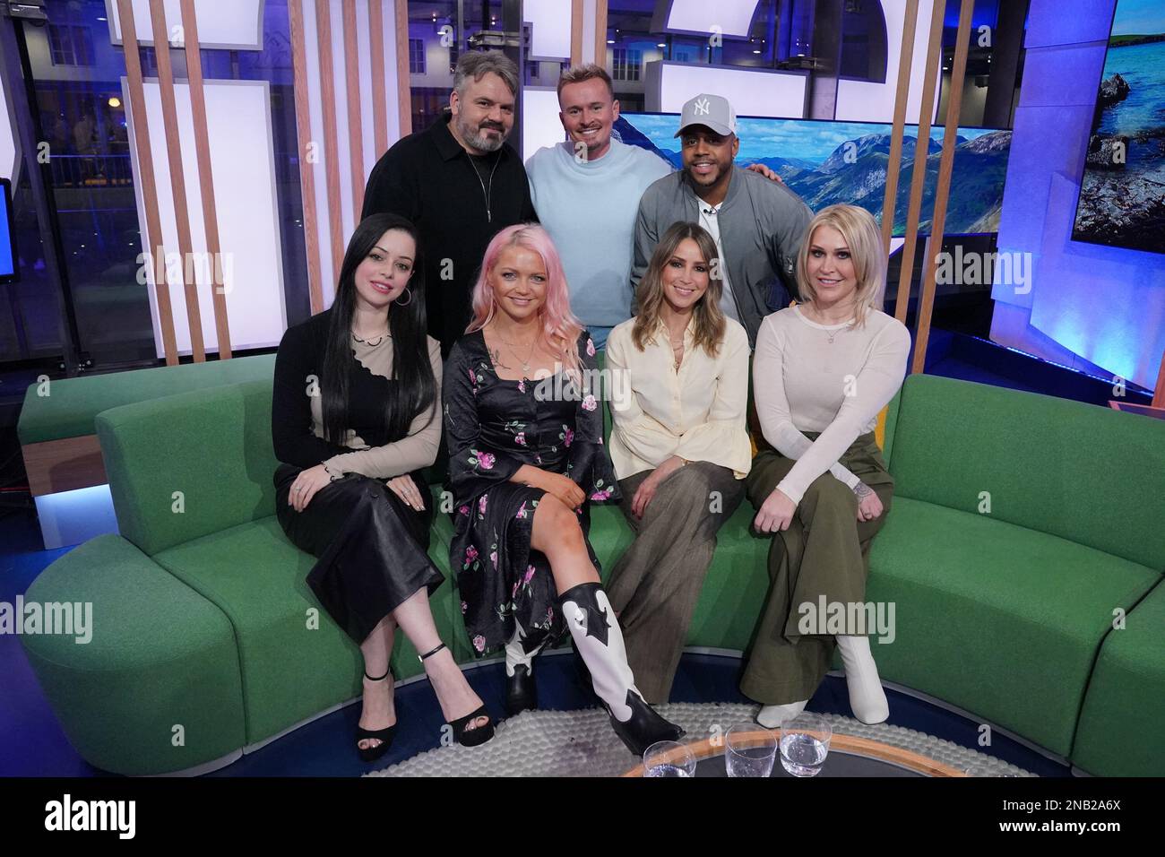 (Von links nach rechts) Tina Barrett, Paul Cattermole, Hannah Spearritt ...