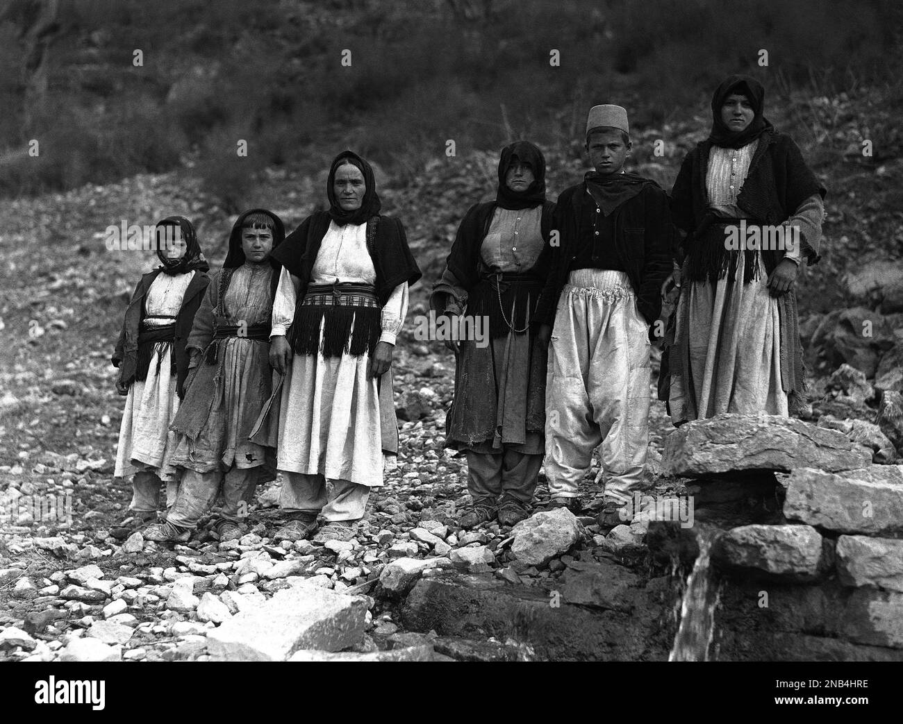 Typical natives in peasant garb at Scutari, Albania, on March 21, 1938 ...