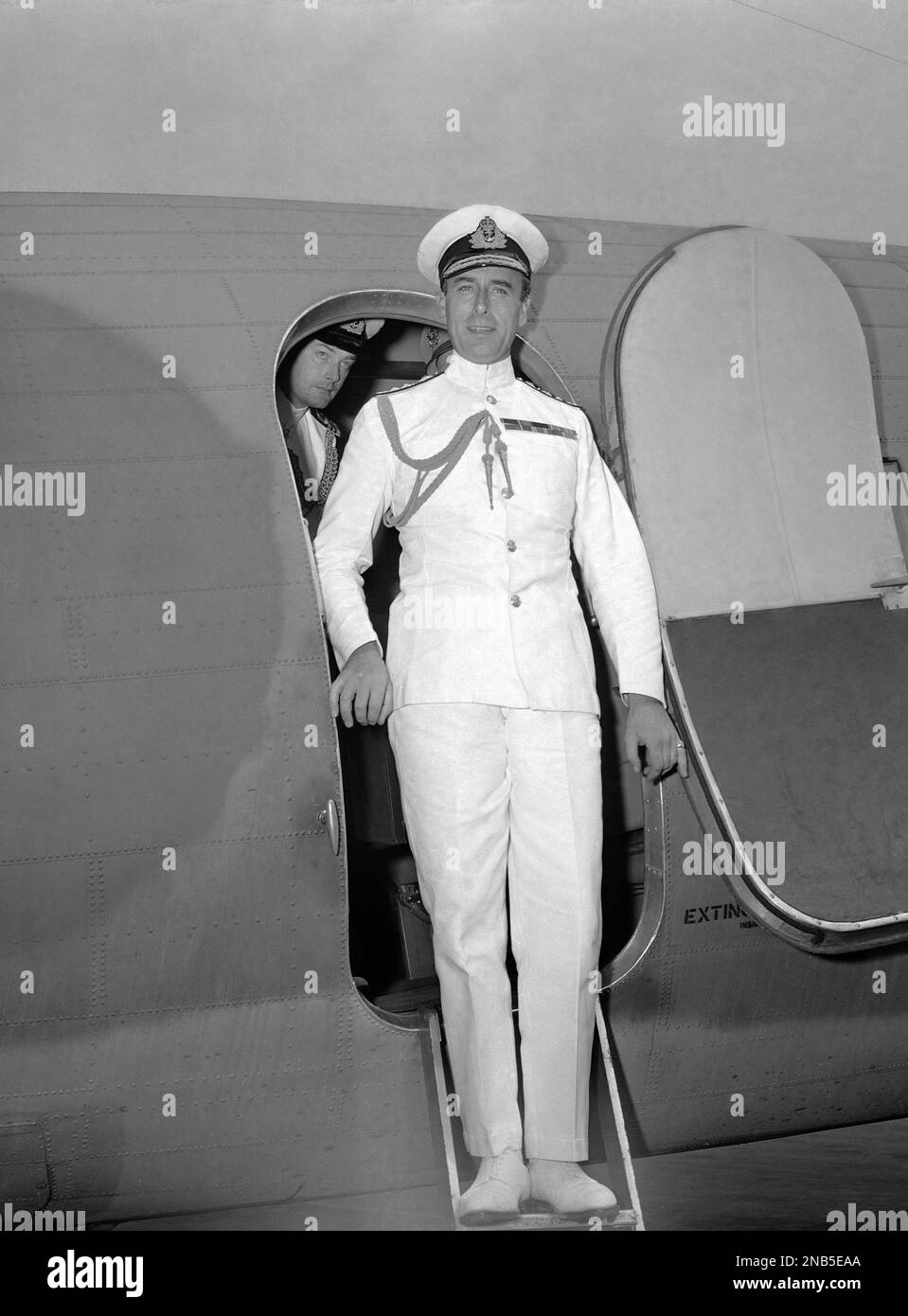 Wearing immaculate dress Whites, Vice admiral Lord Louis Mountbatten ...