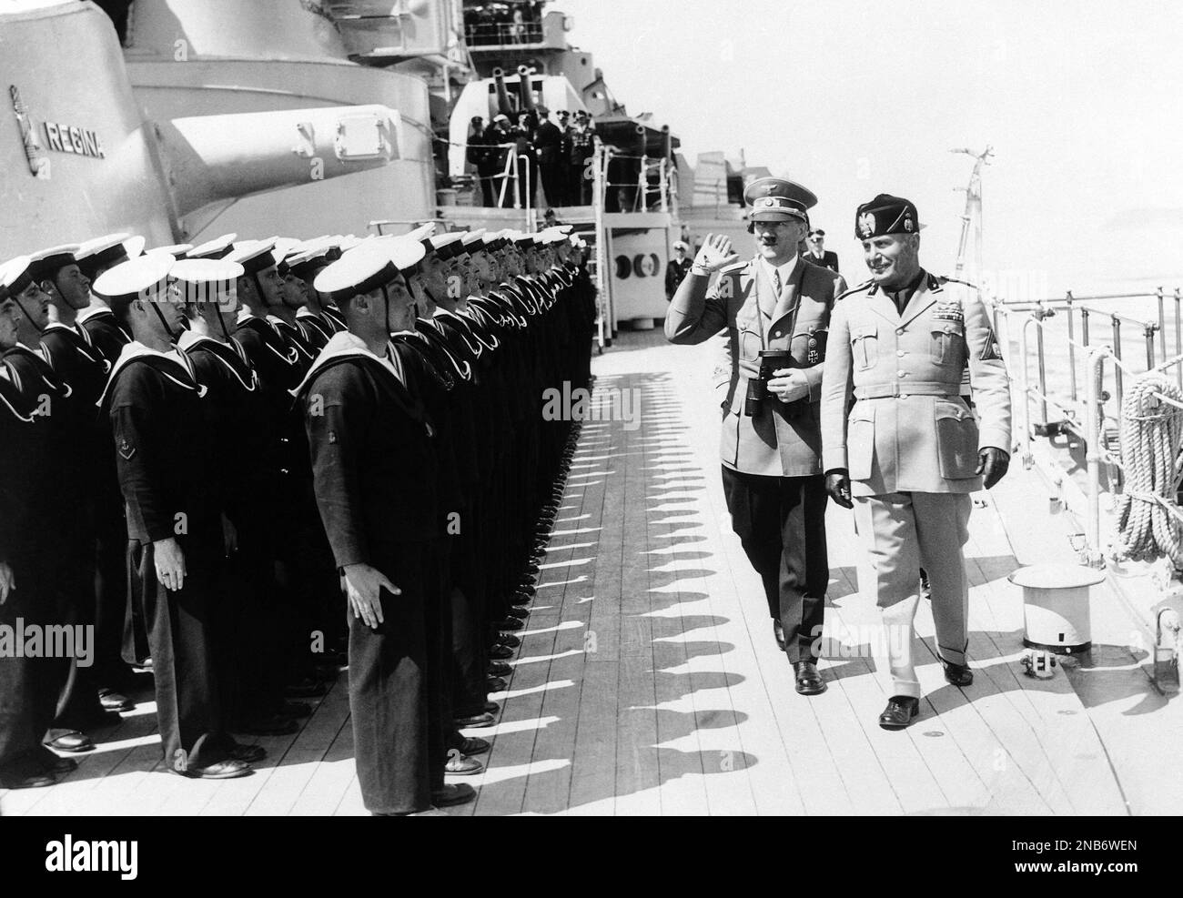 German Chancellor Adolf Hitler and Head of Italian Government, Benito ...