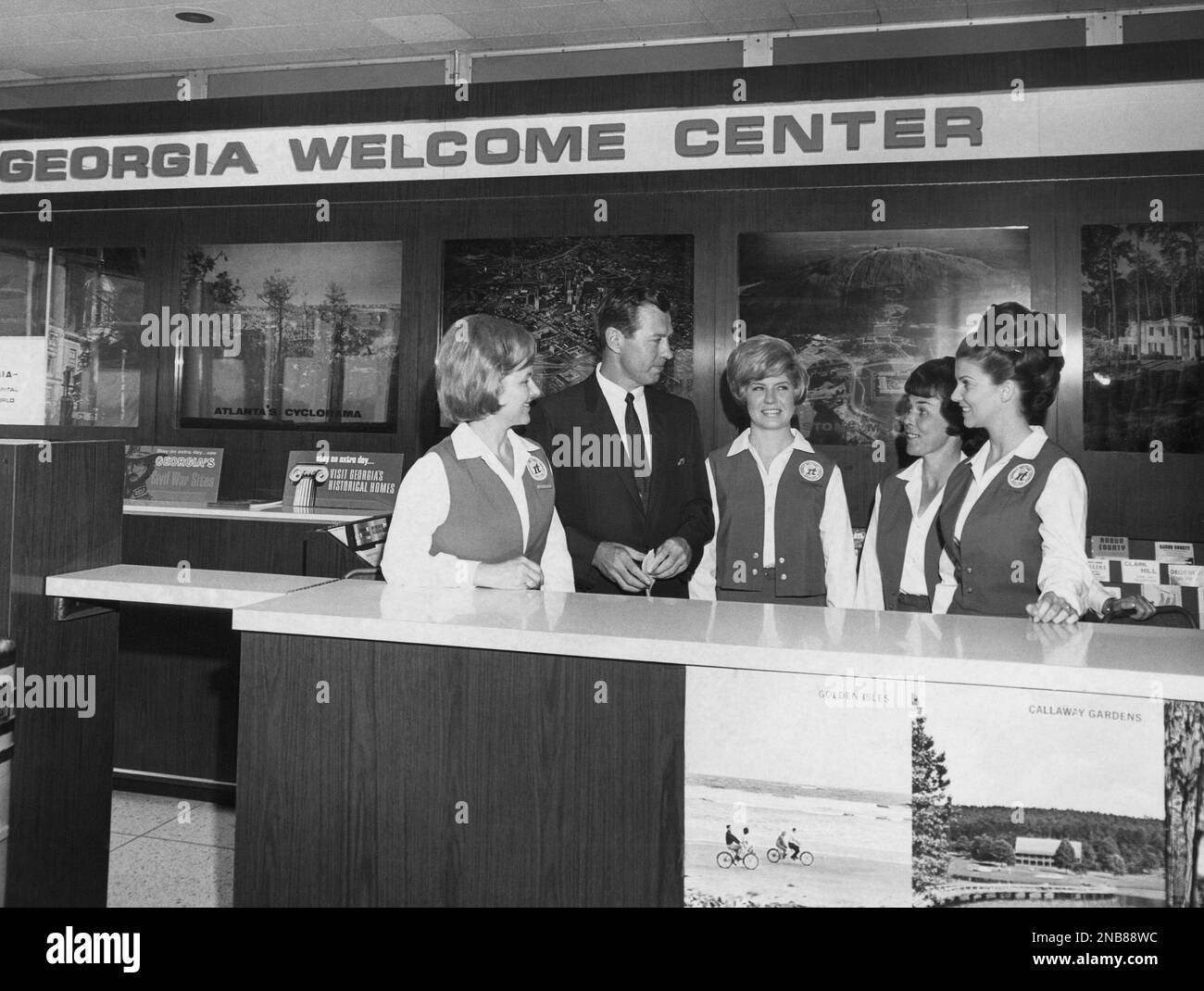 Georgia Gov. Carl E. Sanders gets information on the operations of the ...
