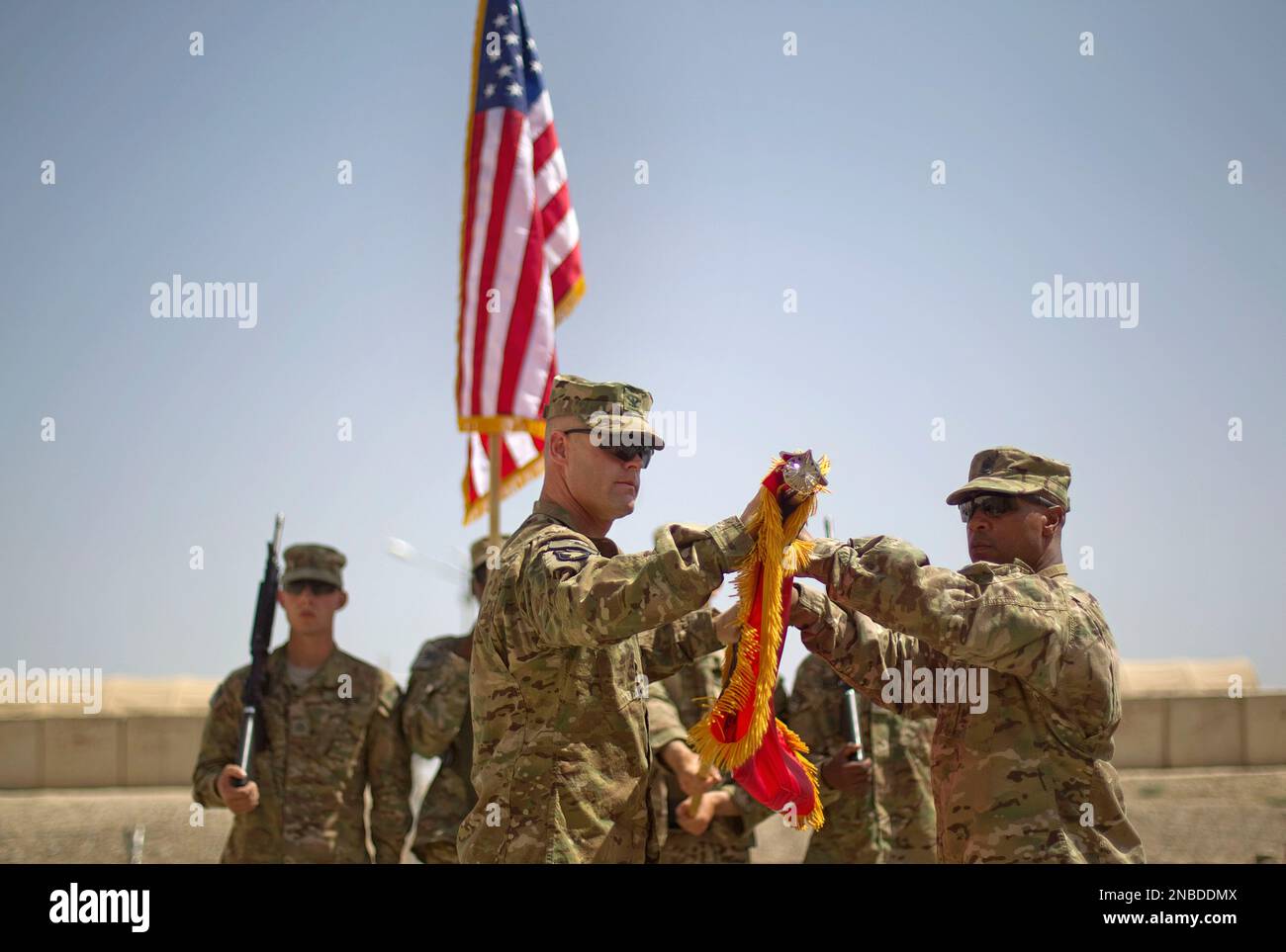Col. Sean Jenkins, left, Commander of the U.S. Army's 506th Infantry ...