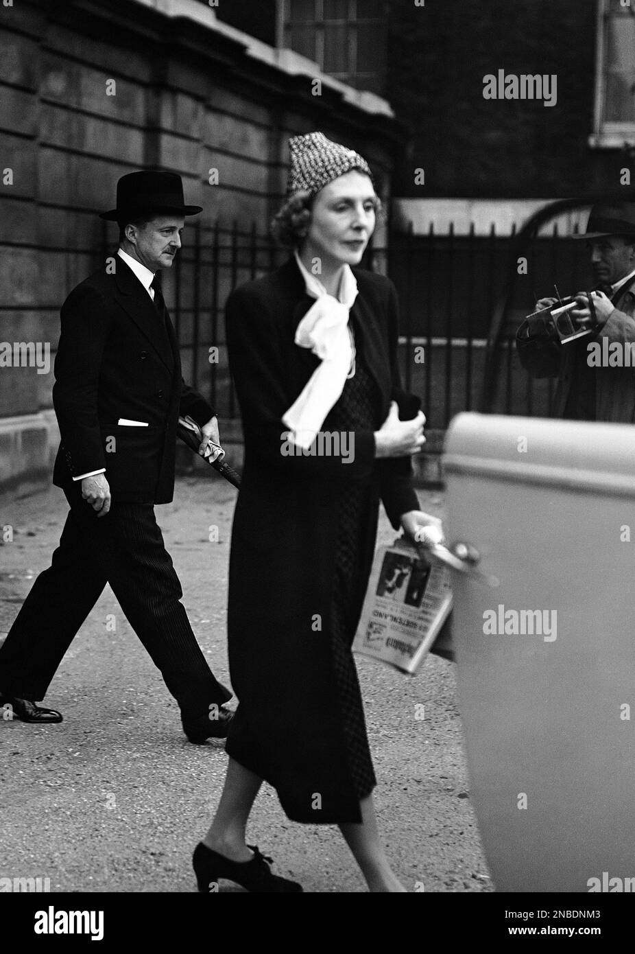 Alfred Duff Cooper and his wife Lady Diana Cooper, Nee Manners, leaving the Admiralty in London ...