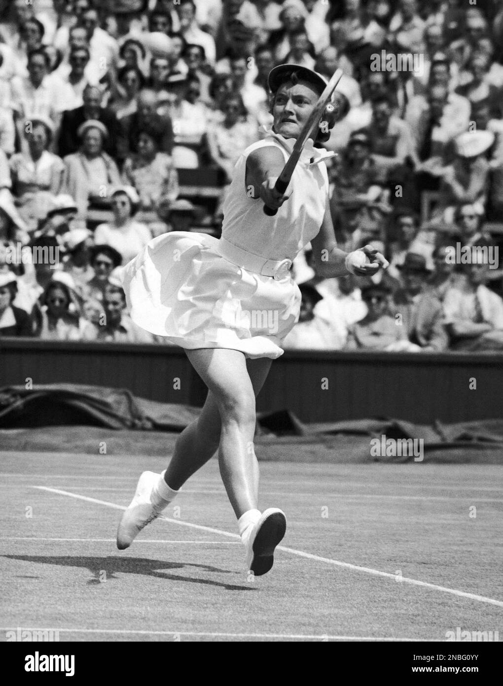 Beryl Penrose of Australia is seen in play during the third round of ...