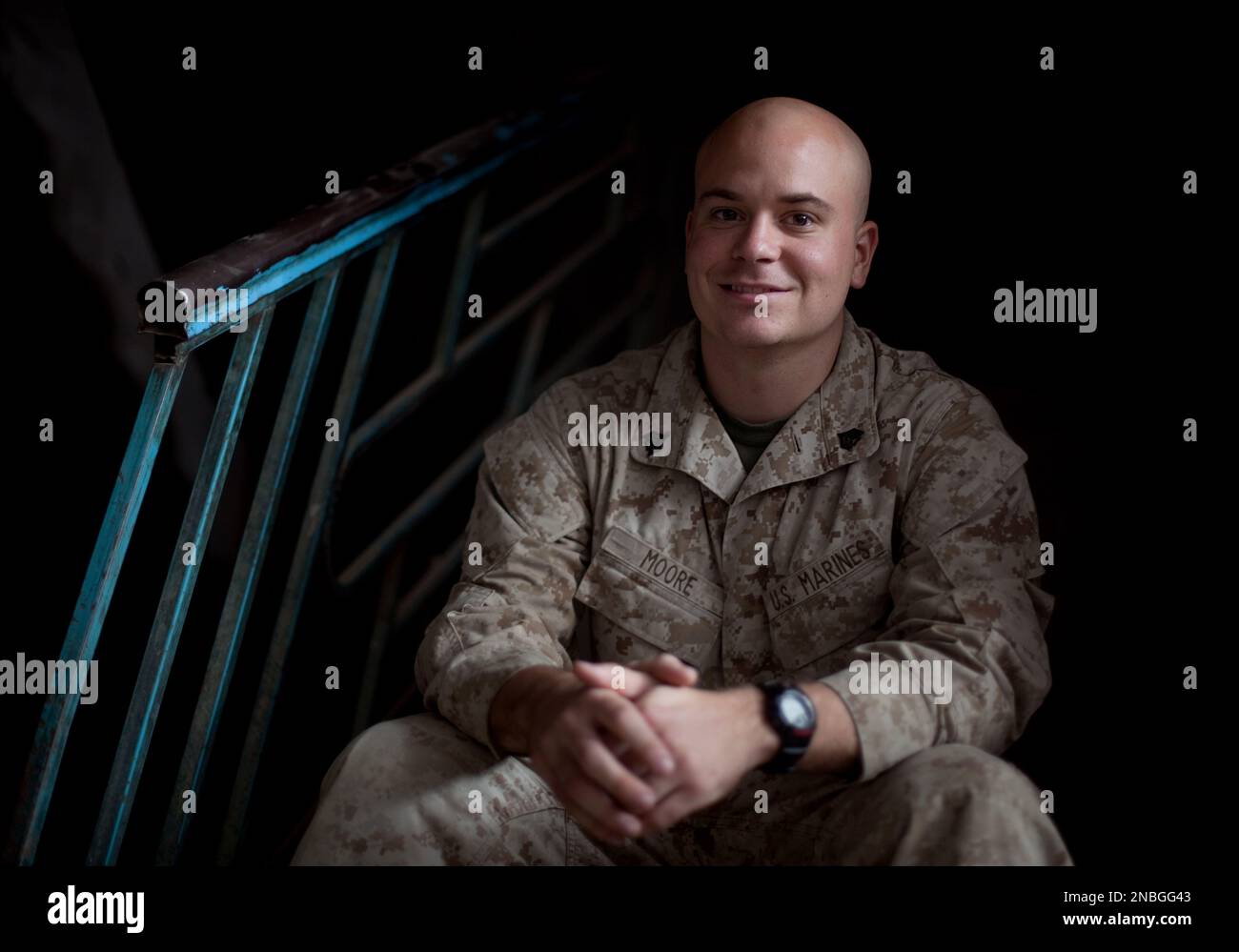 U.S. Marine Sgt. Scott Moore, 27, of Grove City, Pa., with the 3rd ...