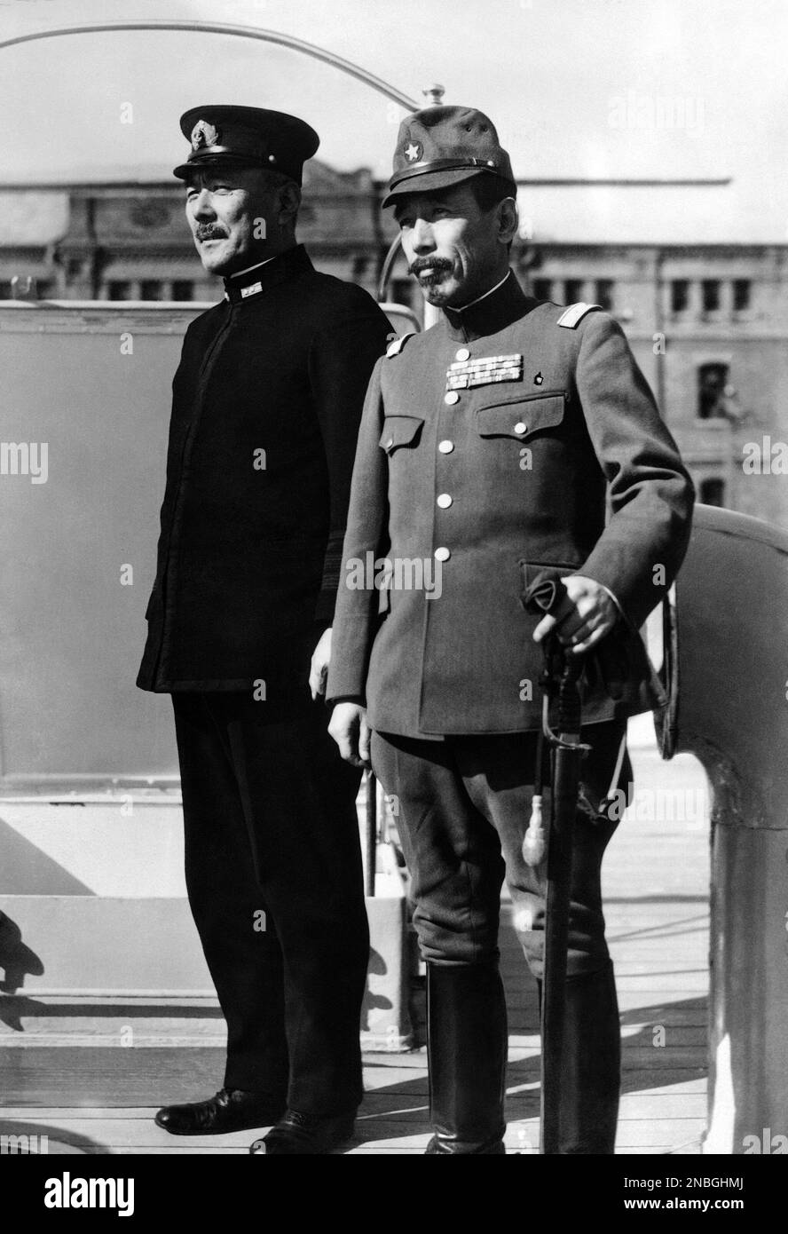 The commanders of Japan’s land and sea forces taking part in the ...