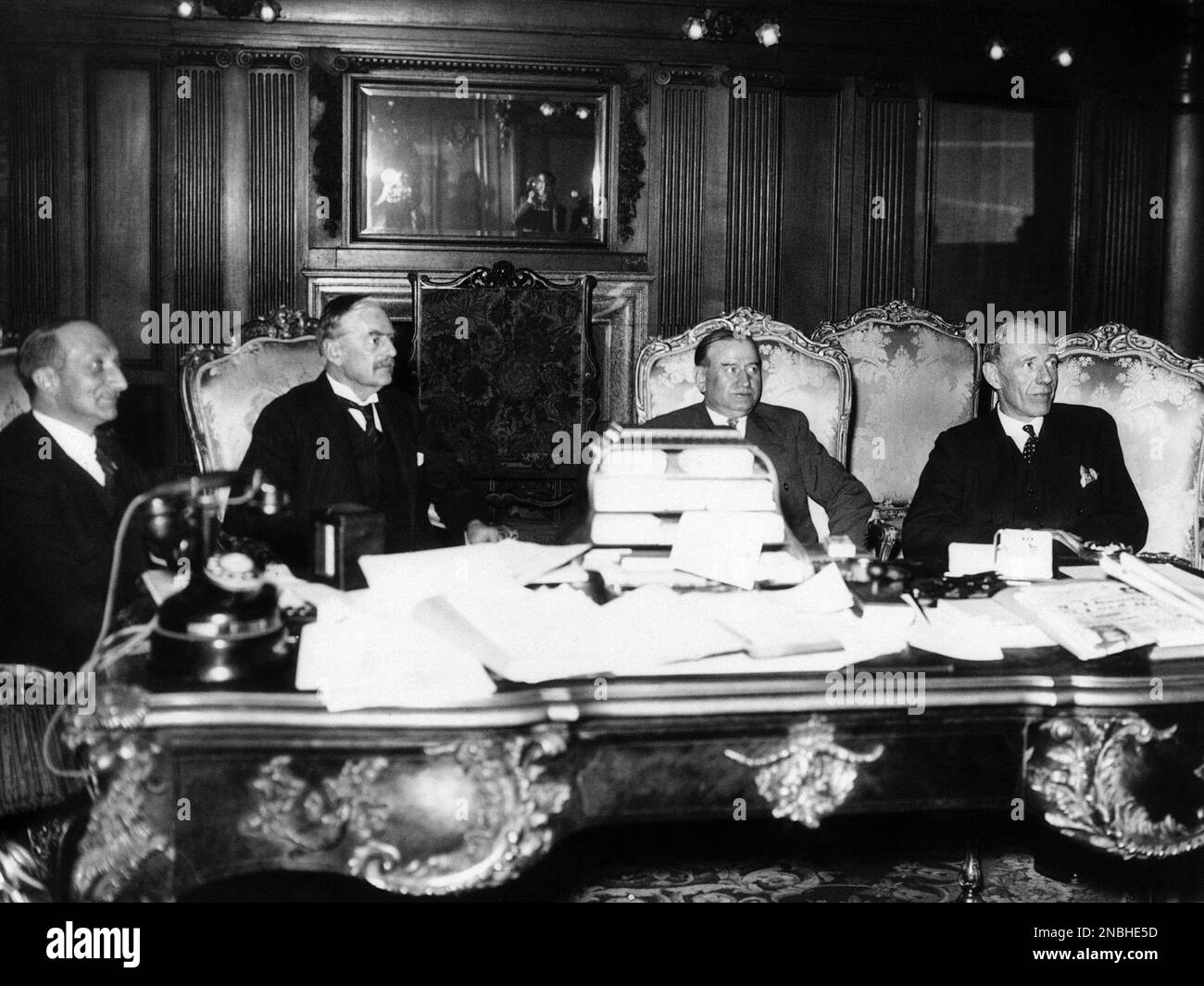 British Prime Minister Neville Chamberlain and British Foreign Minister ...