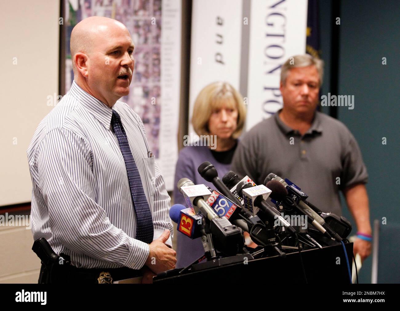 Capt. Joe Qualters of the Bloomington Police Department gives an update ...