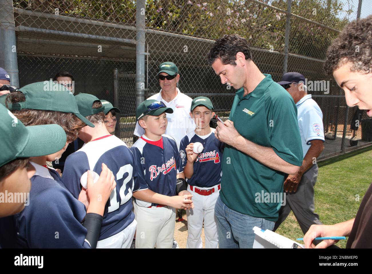 Shawn Green and Encino Little Leaguers are seen at the SUBWAY National ...