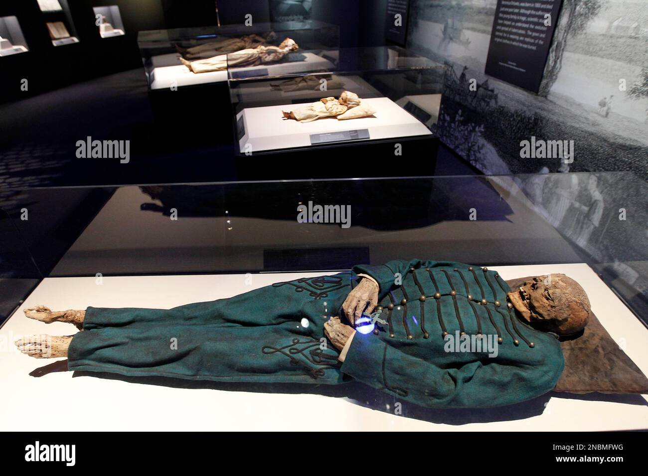 Shown are the mummified remains of Michael Orlovits who died in 1806 ...
