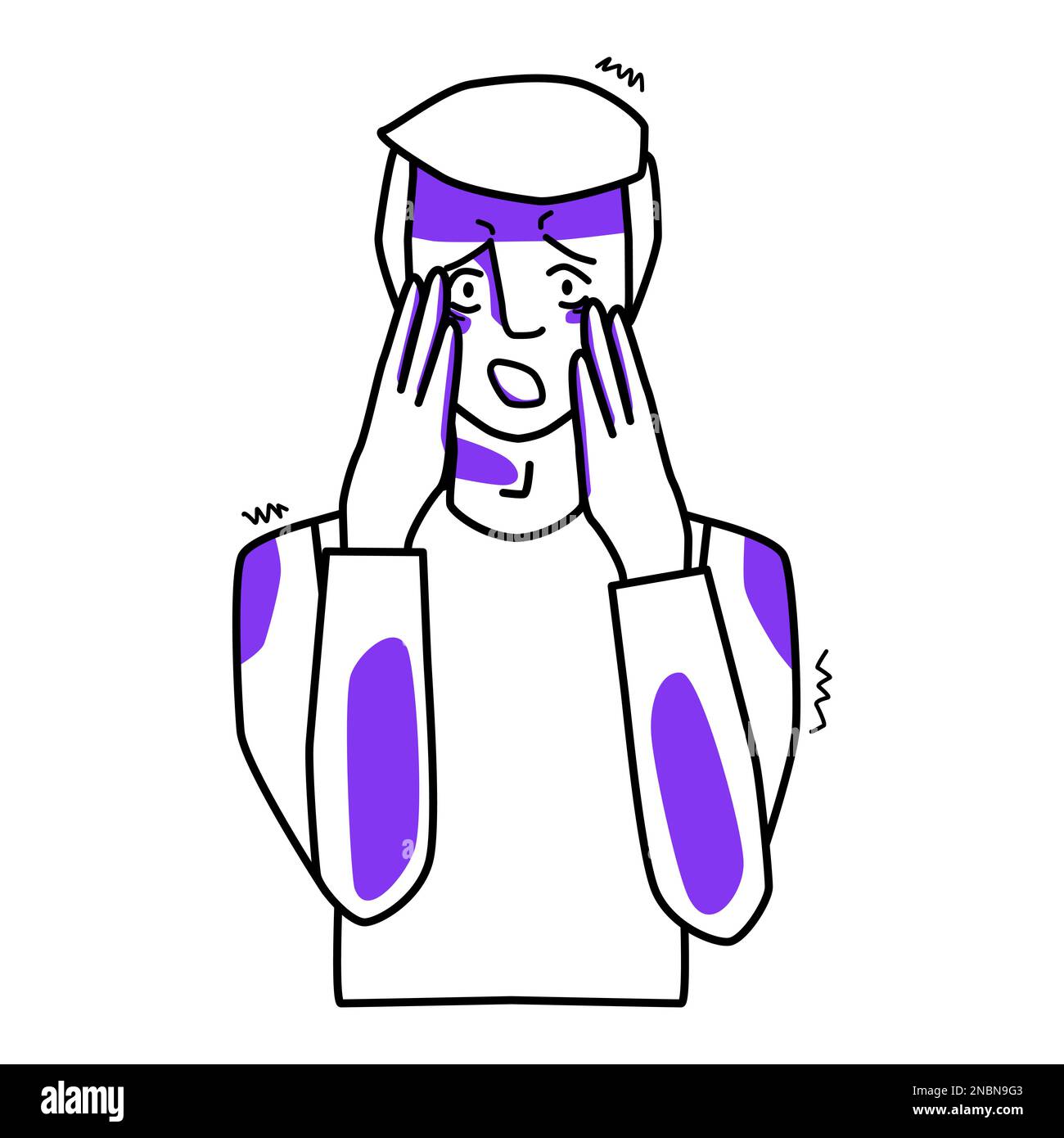 Cartoon man afraid -Fotos und -Bildmaterial in hoher Auflösung – Alamy