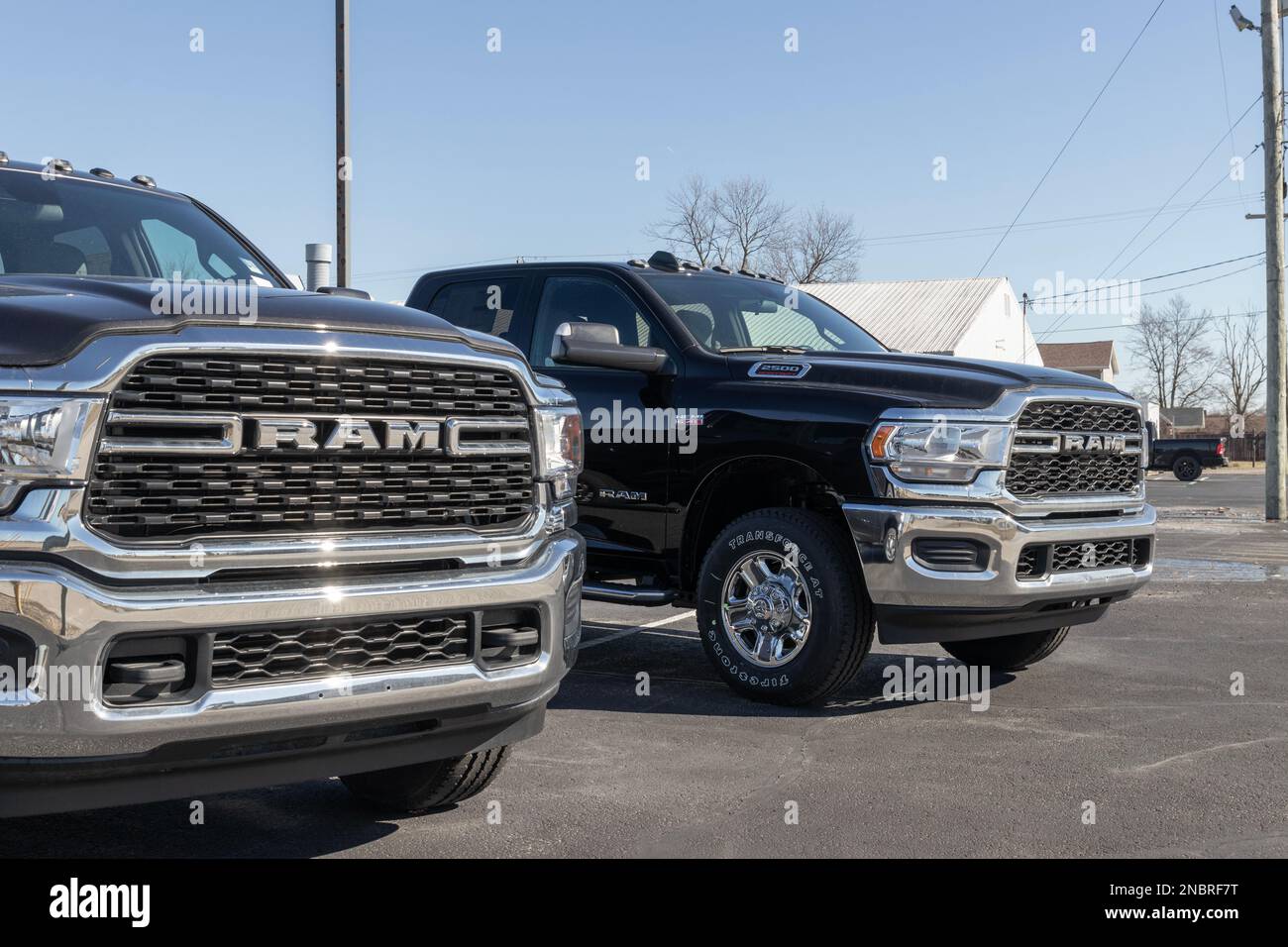 Marion - ca. Februar 2023: Ausstellung von RAM 2500 bei einem ...