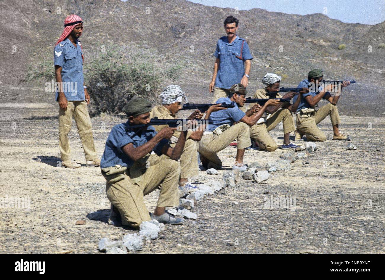 Trucial Oman Scout recruits undergo instruction at the outpost in the ...