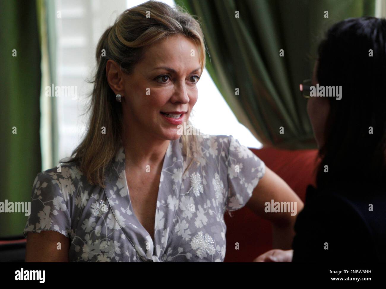 Former Colombia's Foreign Minister Maria Emma Mejia speaks with Guyana ...