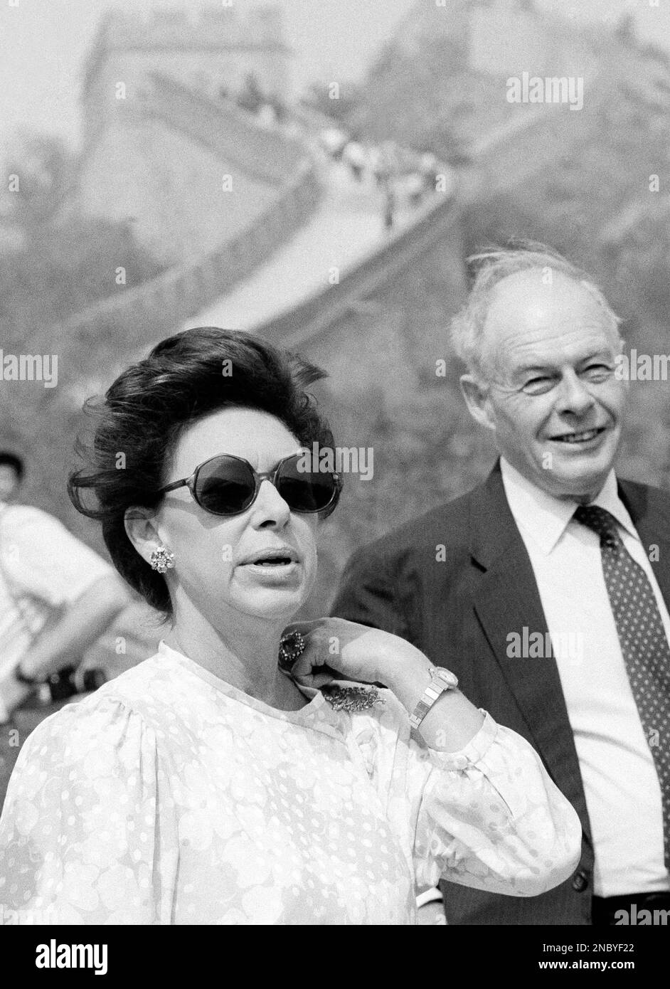 Britain’s Princess Margaret and British Ambassador Sir Richard Evans ...