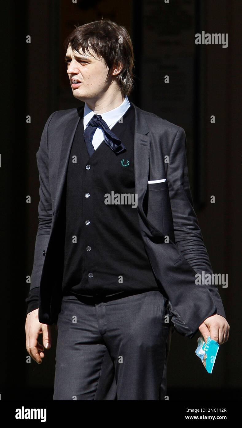 British rock star Pete Doherty, is seen at the entrance to Snaresbrook ...