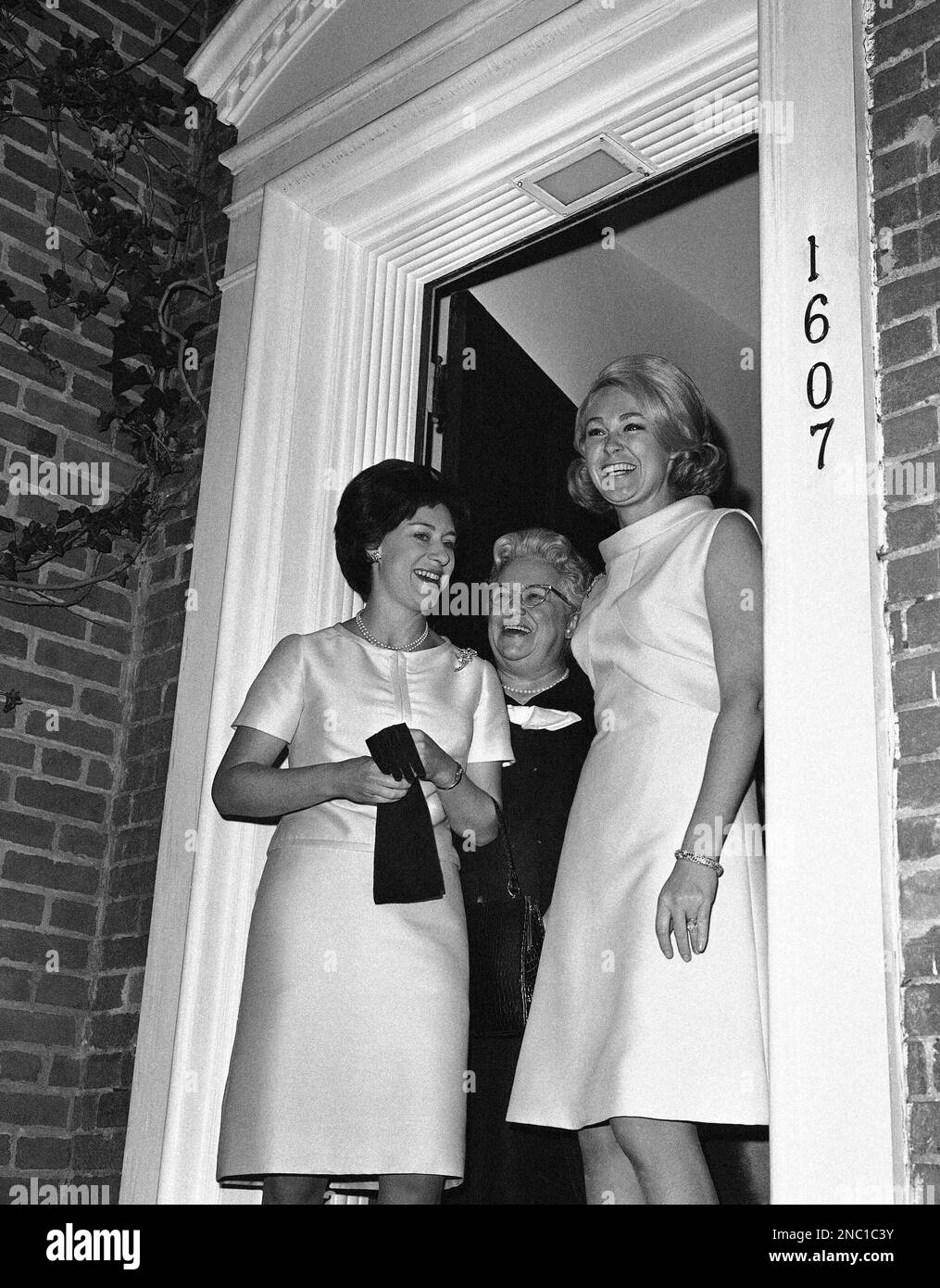 Princess Margaret poses with Mrs. Joan Bennett Kennedy, right, wife of ...