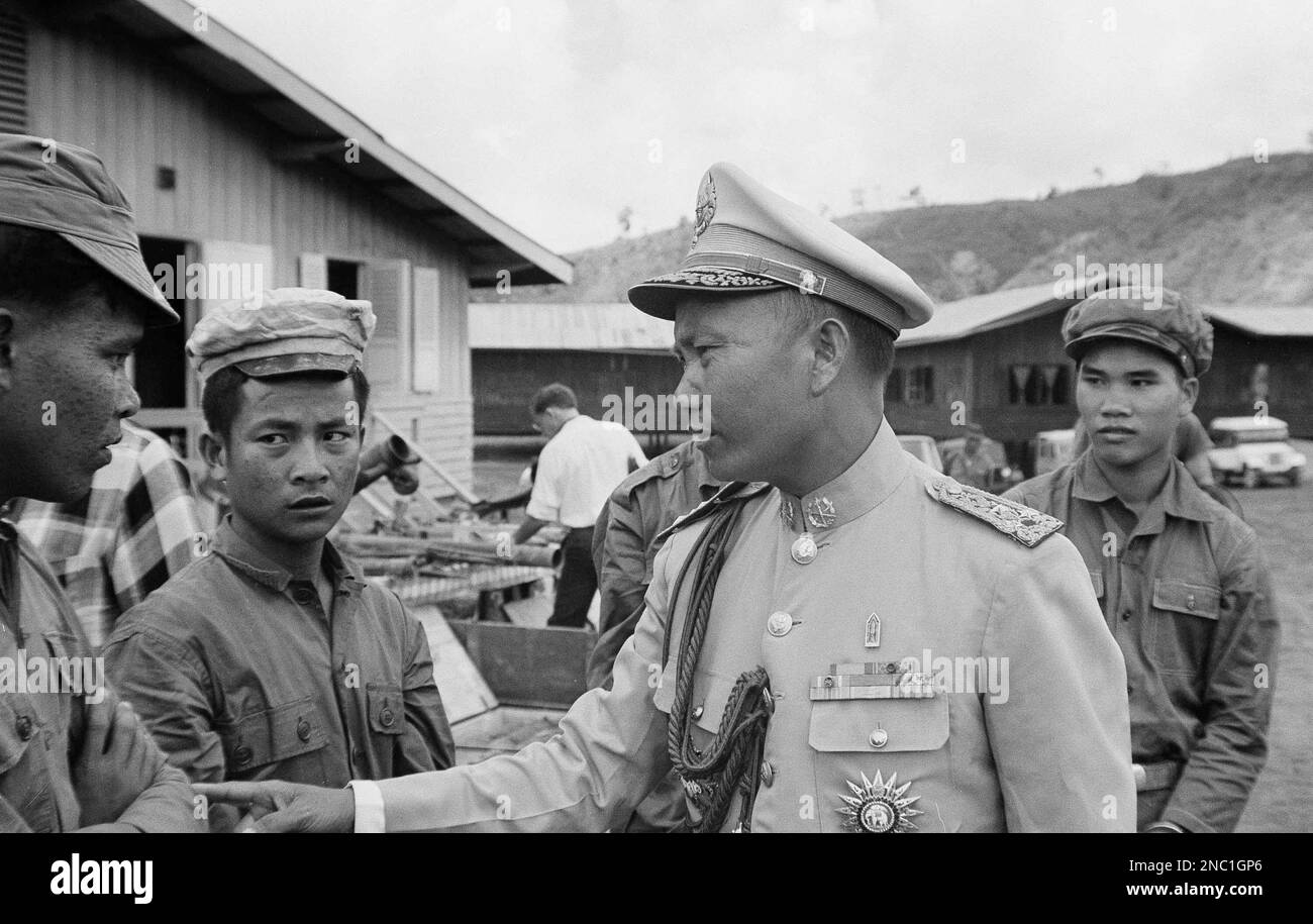 Laotian General with Prisoners, Gen. Vang Pao, right, commander of the ...