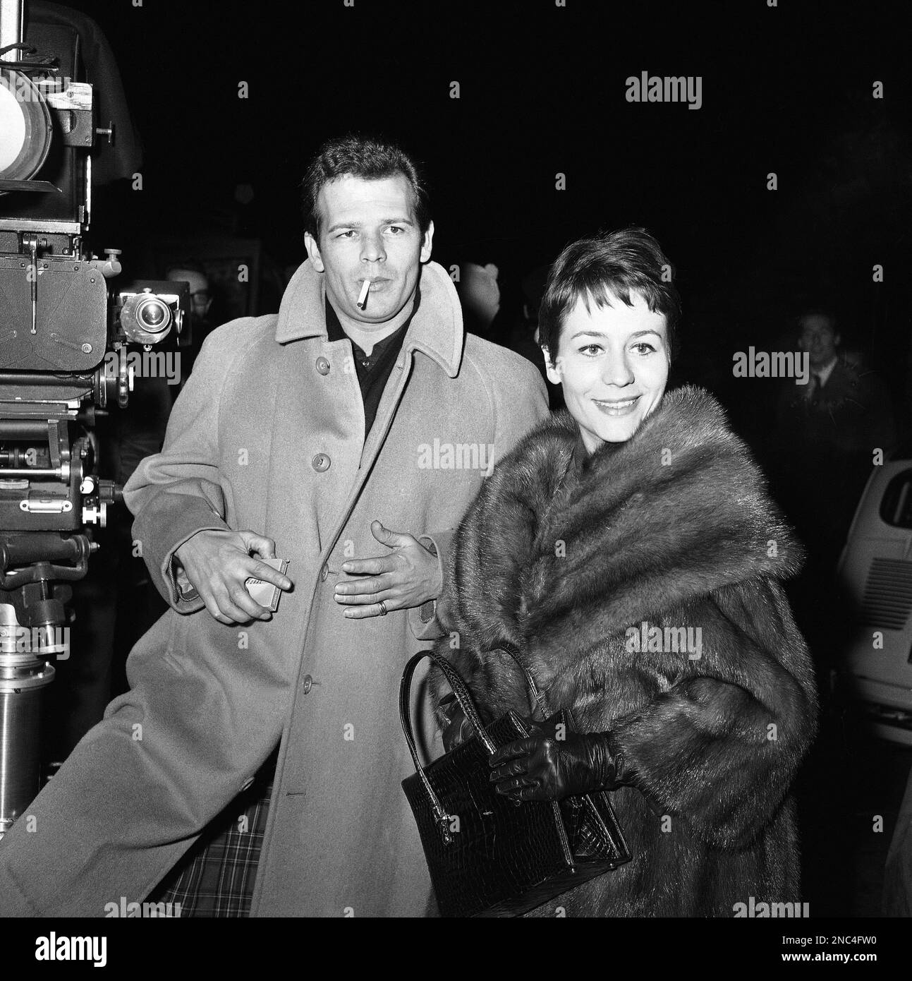French movie actress Annie Girardot and her husband, Italian actor ...