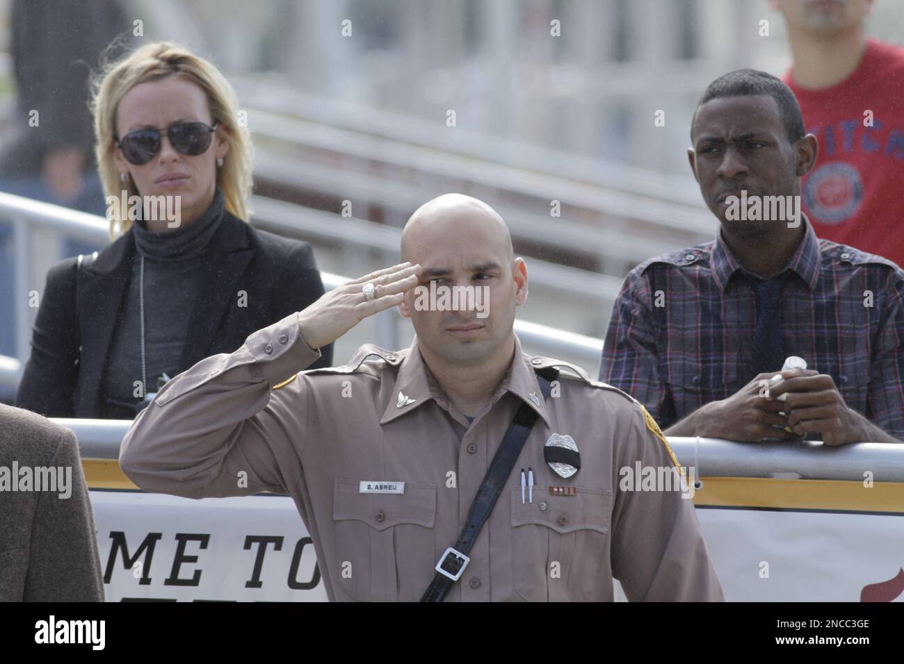 Police officers and law enforcement officials attend the funeral for ...